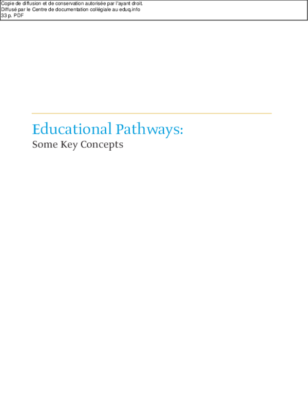 (PDF) Educational pathways: some key concepts