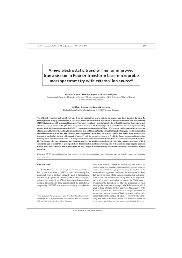 (PDF) A New Electrostatic Transfer Line for Improved Transmission in ...