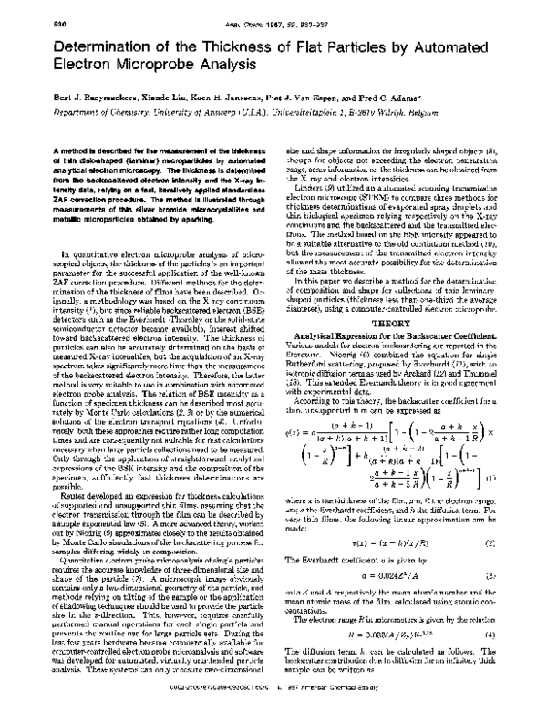 (PDF) Determination of thickness of flat particles by automated ...