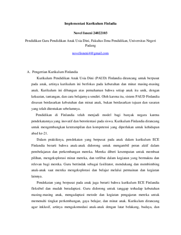 (PDF) Implementasi Kurikulum Finladia