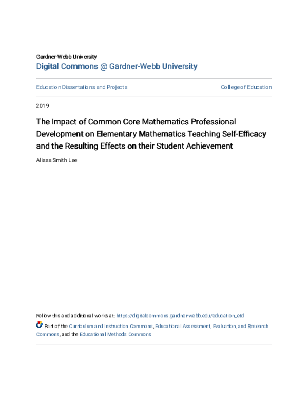 (PDF) The Impact of Common Core Mathematics Professional Development on ...