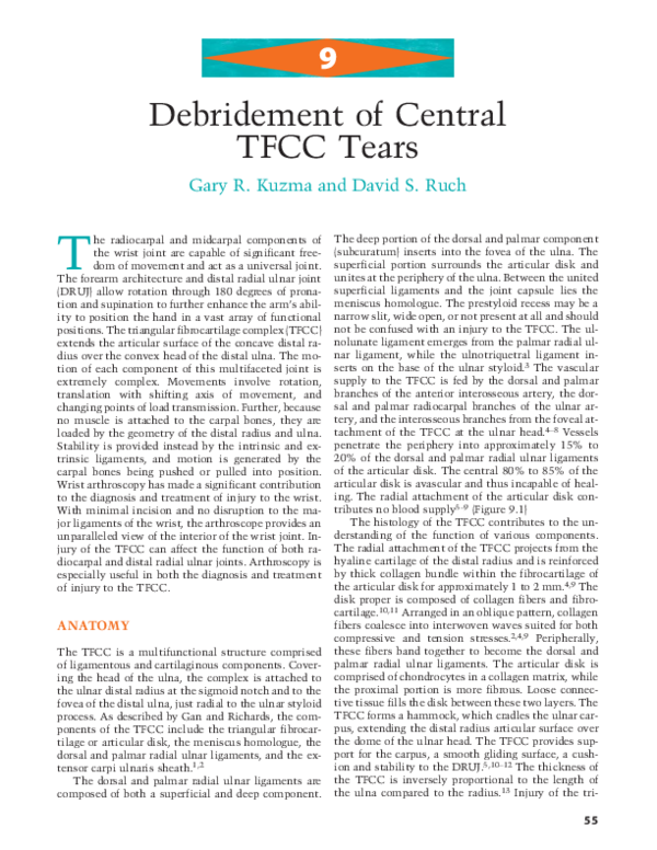 (PDF) Debridement of Central TFCC Tears