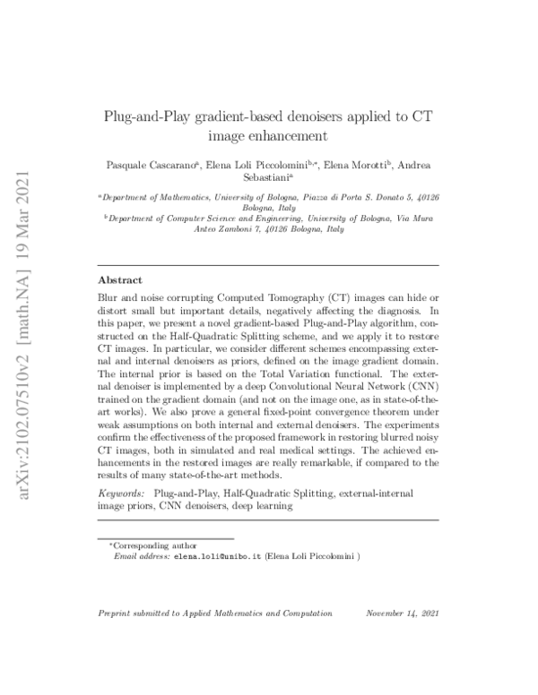 (PDF) Plug-and-Play external and internal priors for image restoration