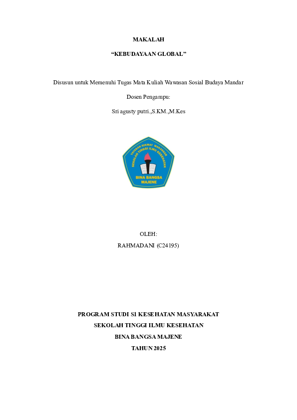 (PDF) klp 2 Kebudayaan global