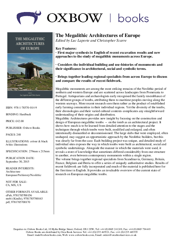 (PDF) The Megalithic Architectures of Europe