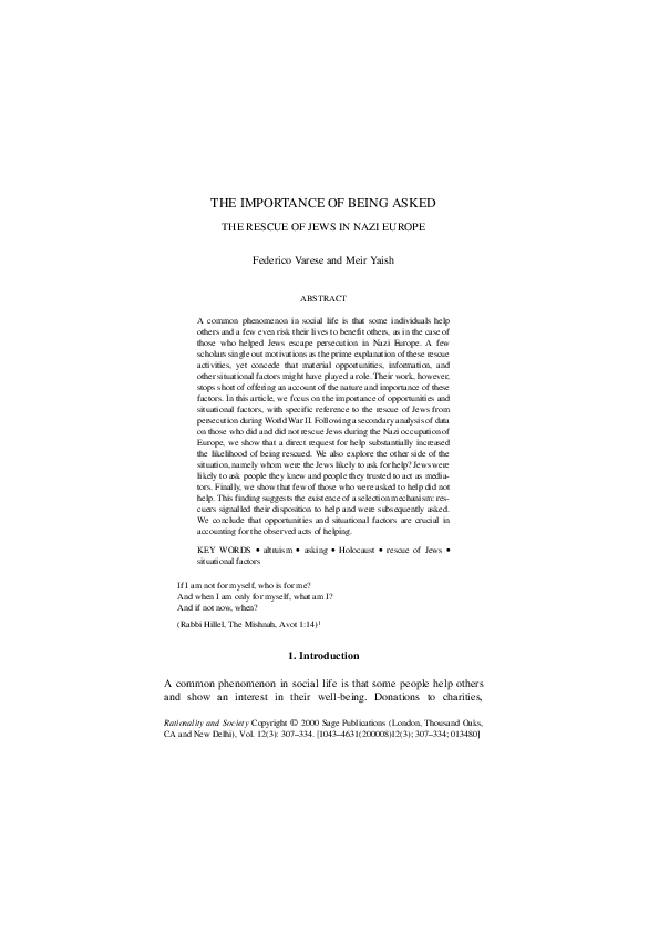 (PDF) The Importance of Being Asked