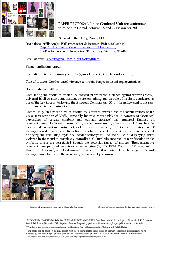 (DOC) Gender-based violence and the challenges of visual representation