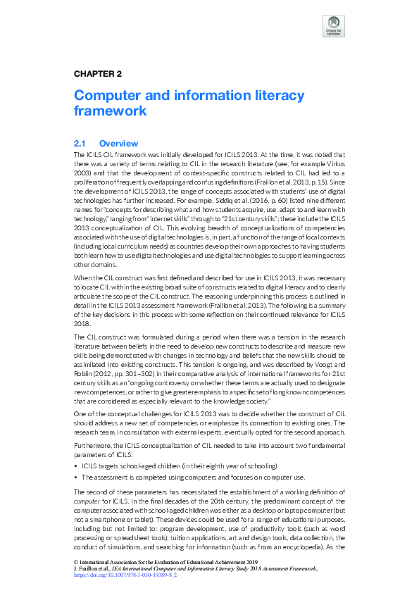 (PDF) Computer and information literacy framework