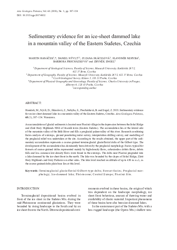 (PDF) Sedimentary evidence for an ice-sheet dammed lake in a mountain ...