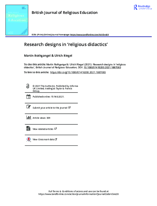 (PDF) Research designs in ‘religious didactics’