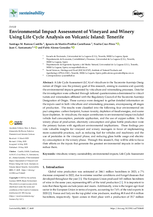 (PDF) Environmental Impact Assessment of Vineyard and Winery Using Life Cycle Analysis on ...