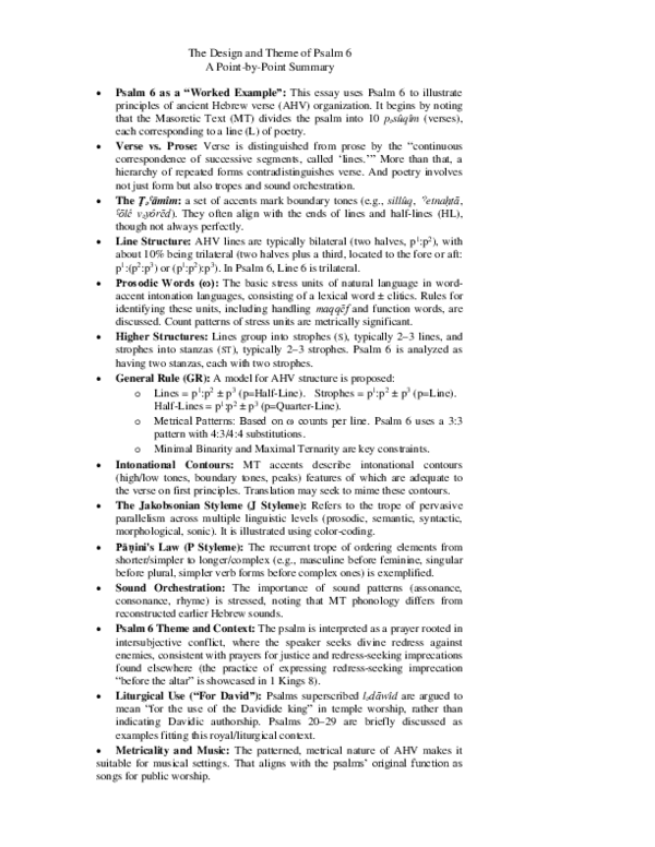 (PDF) The Design and Theme of Psalm 6