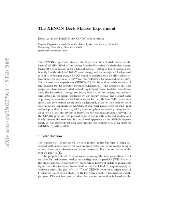 (PDF) The XENON100 dark matter experiment