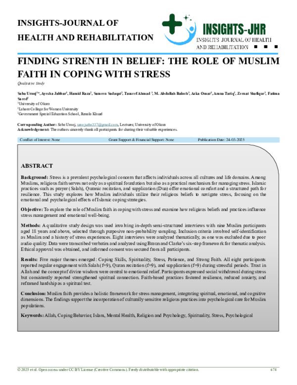 (PDF) INSIGHTS-JOURNAL OF HEALTH AND REHABILITATION