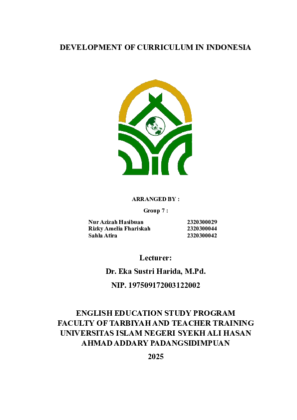 (PDF) DEVELOPMENT OF CURRICULUM IN INDONESIA