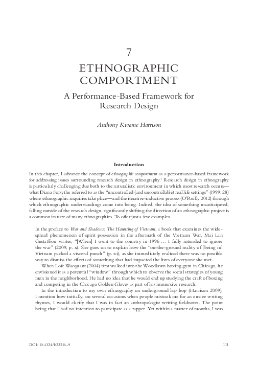 (PDF) Ethnographic Comportment: A Performance-Based Framework for ...
