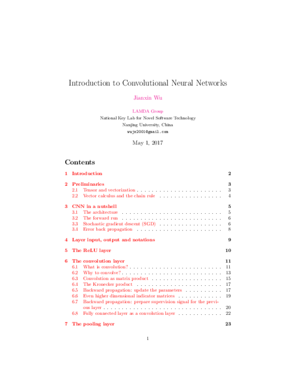 (PDF) An Introduction to Convolutional Neural Networks
