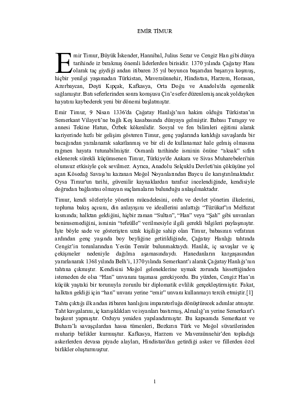 (PDF) EMİR TİMUR (1336 - 1405)