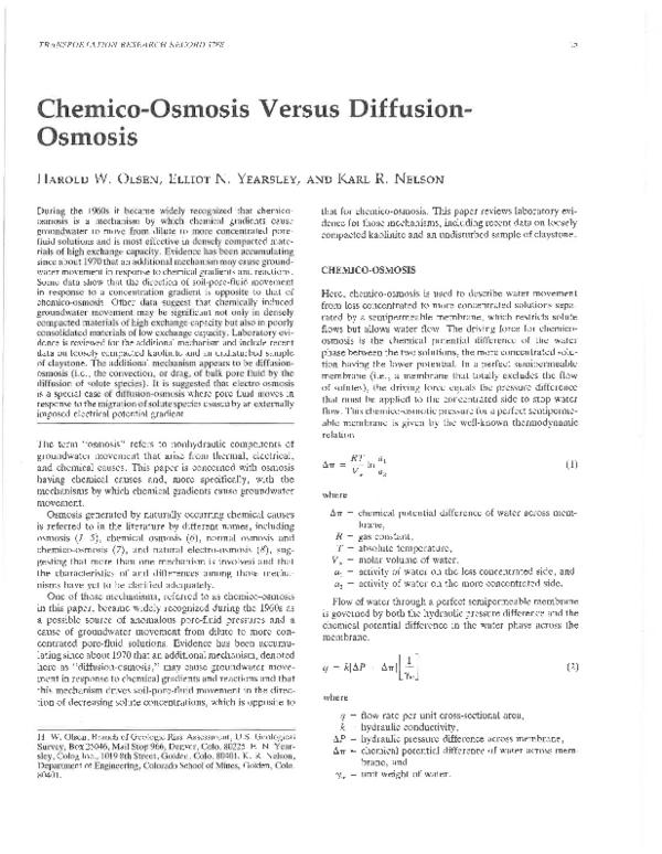 (PDF) Chemico-Osmosis Versus Diffusion-Osmosis
