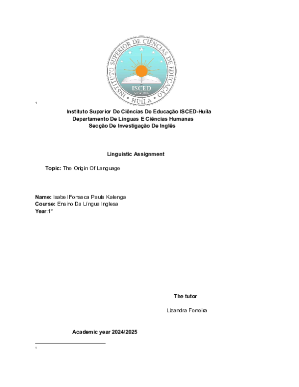 (PDF) Linguistics assignment