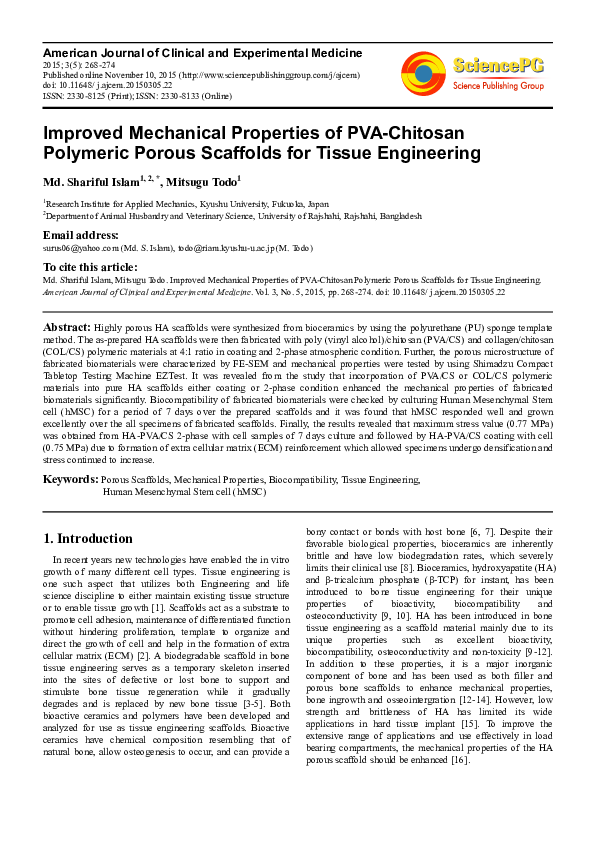 (PDF) Improved Mechanical Properties of PVA-Chitosan Polymeric Porous ...