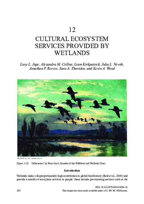 (PDF) Cultural ecosystem services provided by wetlands