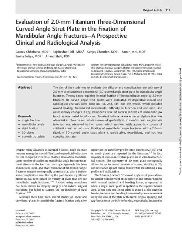 (PDF) Evaluation of 2.0-mm Titanium Three-Dimensional Curved Angle ...