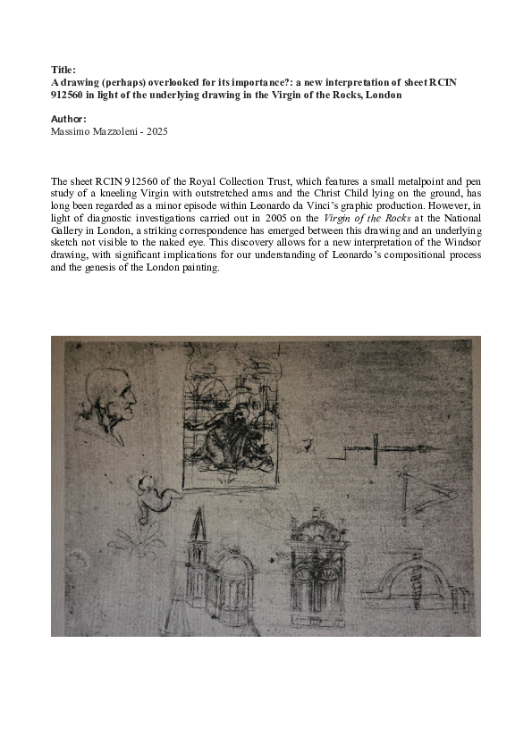 (PDF) A drawing (perhaps) overlooked for its importance?: a new ...
