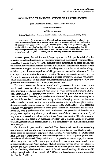 (PDF) Biomimetic Transformations of Parthenolide