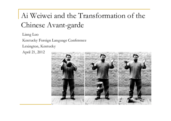 (PDF) Ai Weiwei and the Transformation of the Chinese Avant-garde