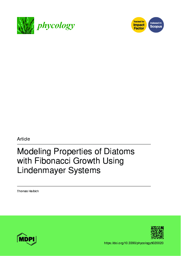 (PDF) Modeling Properties of Diatoms with Fibonacci Growth Using Lindenmayer Systems