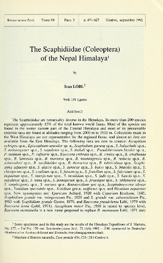 (PDF) The Scaphidiidae (Coleoptera) of the Nepal Himalaya