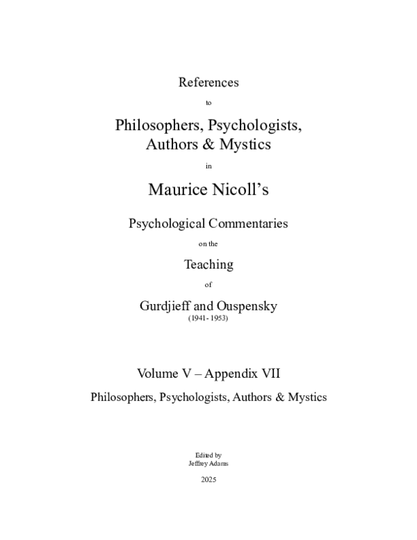 (PDF) References to Philosophers, Psychologists, Authors & Mystics in ...