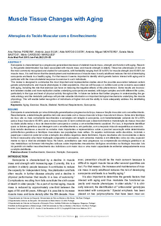 (PDF) Muscle tissue changes with aging