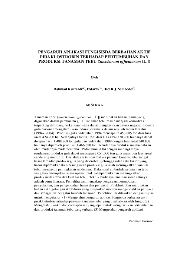 (PDF) PENGARUH APLIKASI FUNGISISDA BERBAHAN AKTIFPIRAKLOSTROBIN TERHADAP PERTUMBUHAN DANPRODUKSI ...