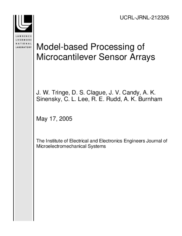 (PDF) Model-Based Processing of Microcantilever Sensor Arrays
