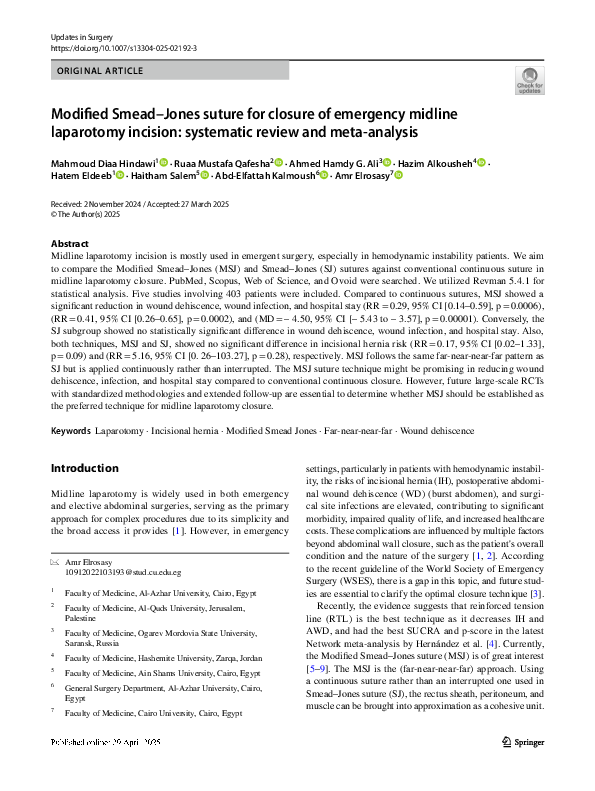 (PDF) Modified Smead-Jones suture for closure of emergency midline ...