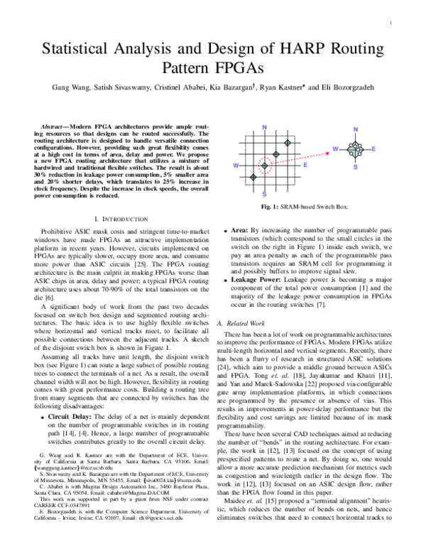 (PDF) Statistical Analysis and Design of HARP Routing Pattern FPGAs