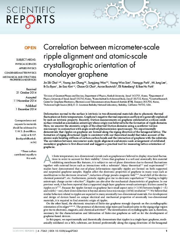 (PDF) Correlation between micrometer-scale ripple alignment and atomic-scale crystallographic ...