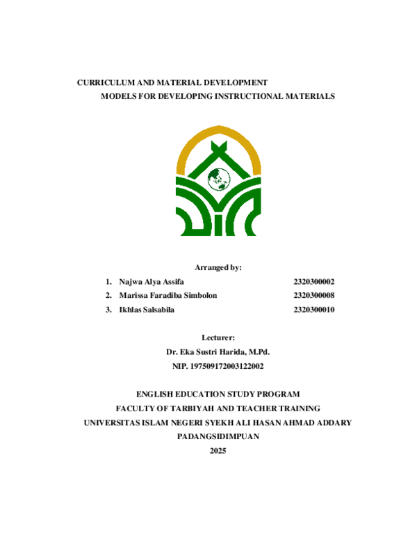 (PDF) MODELS FOR DEVELOPING INSTRUCTIONAL MATERIALS