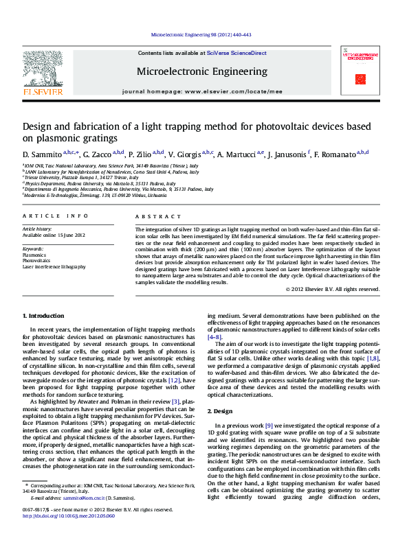 (PDF) Design and fabrication of a light trapping method for ...