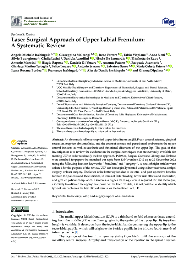 (PDF) Laser Surgical Approach of Upper Labial Frenulum: A Systematic Review