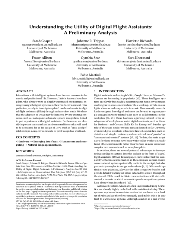 (PDF) Understanding the Utility of Digital Flight Assistants: A Preliminary Analysis