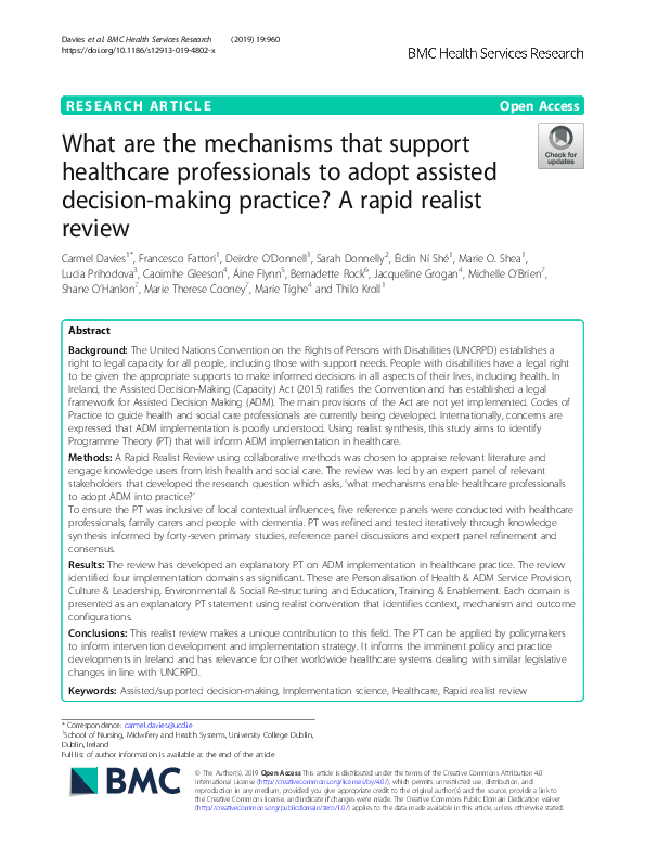 (PDF) What are the mechanisms that support healthcare professionals to ...