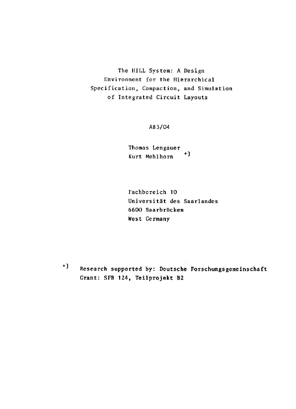 (PDF) The HILL system : a design environment for the hierarchical ...