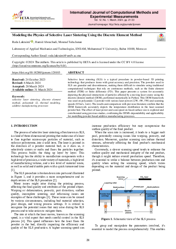(PDF) Modeling the Physics of Selective Laser Sintering Using the ...