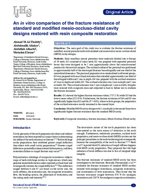 (PDF) An in vitro comparison of the fracture resistance of standard and ...