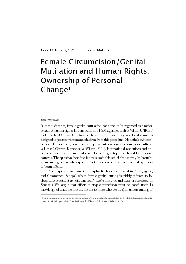 (PDF) Female Circumcision/Genital Mutilation and Human Rights ...
