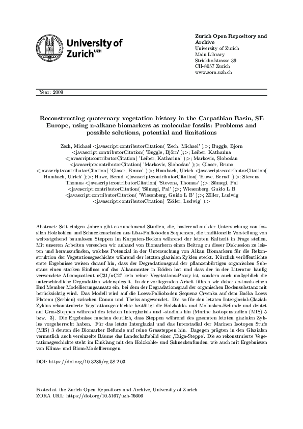(PDF) Reconstructing Quaternary vegetation history in the Carp-athian ...