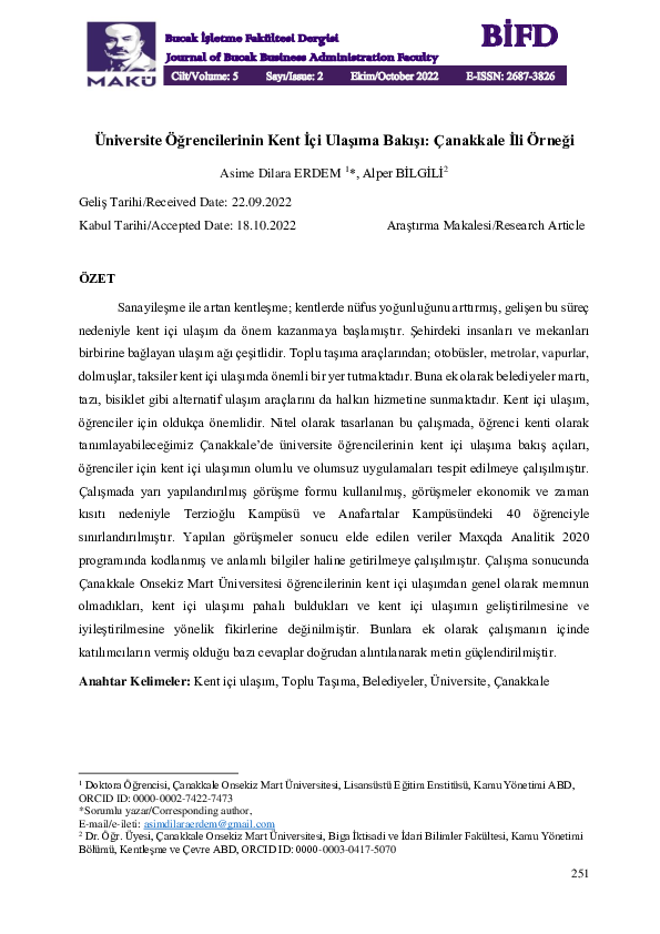 (PDF) University Students View Inner City Transportation: Example of ...